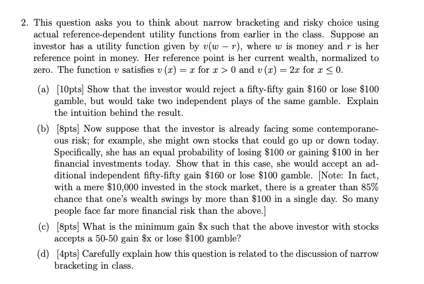 Solved 2. This question asks you to think about narrow | Chegg.com
