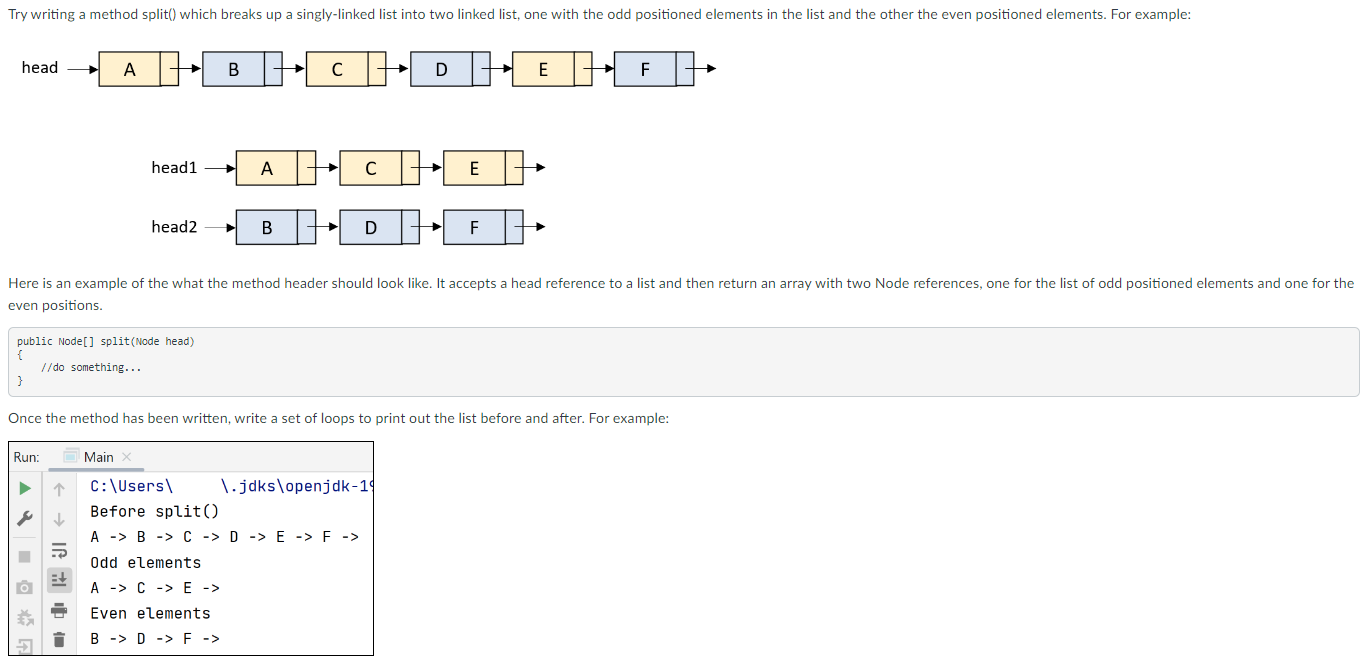 Solved I'm having trouble figuring out LinkedLists for Java. | Chegg.com