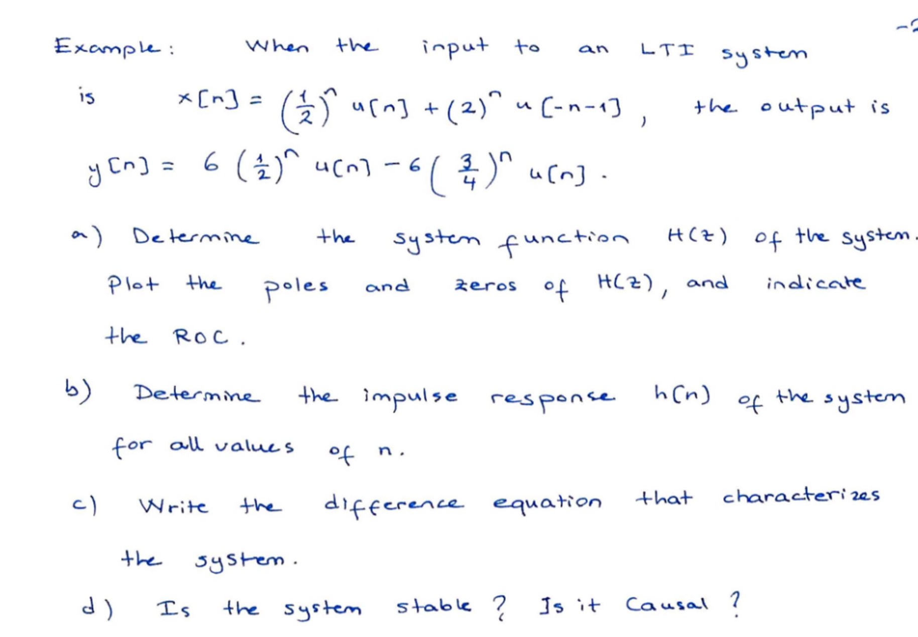 Solved Example: When the input to an LTI systemis | Chegg.com