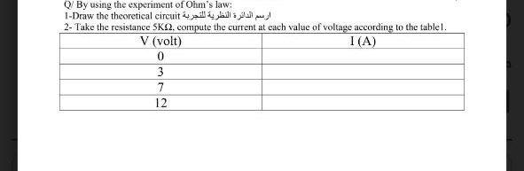 Solved الرسم الدائرة النظرية التجربة Iraw the theoretical | Chegg.com