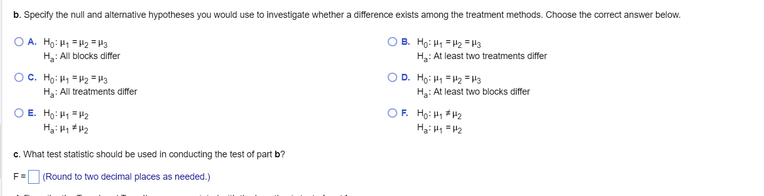 Solved An experiment was conducted using a randomized block | Chegg.com