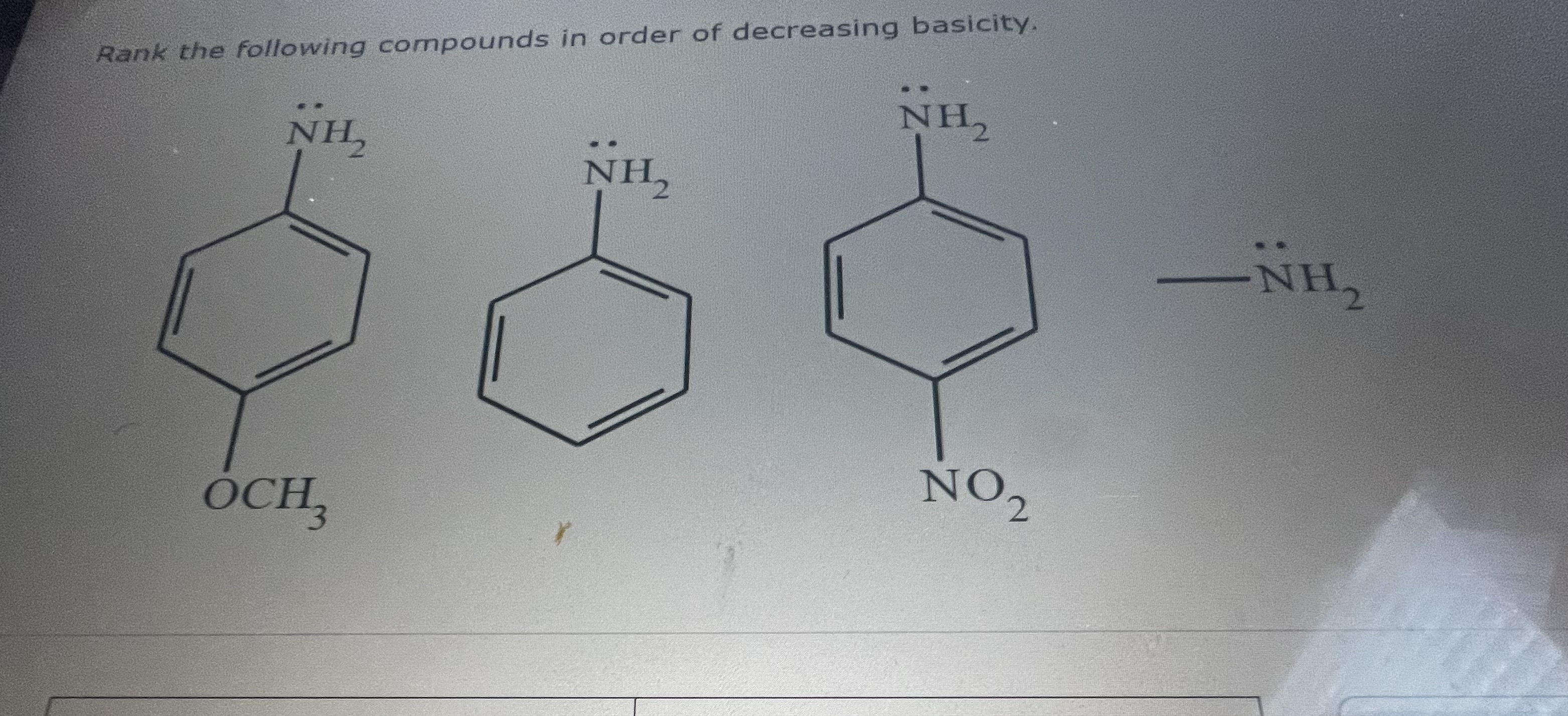 Solved Rank The Following Compounds In Order Of 1decreasing