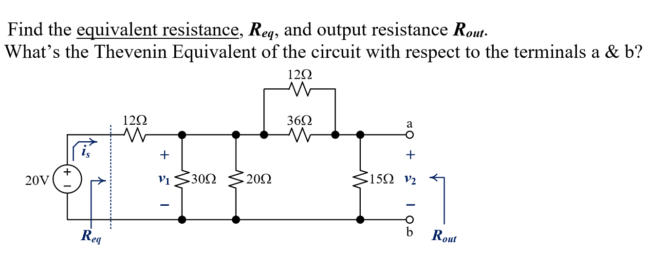 Solved Find the equivalent resistance, Req, and output | Chegg.com