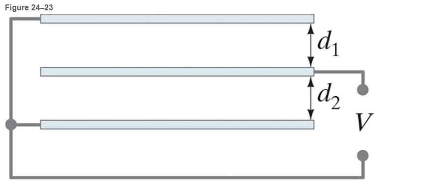 Solved Three conducting plates, each of area A, are | Chegg.com