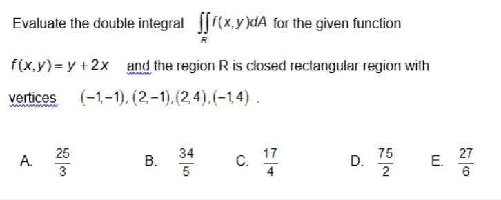 Solved Evaluate the double integral [ff(x,y)dA for the given | Chegg.com
