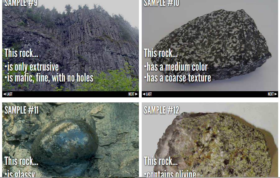 Solved SAMPLE #1 SAMPLE #2 This rock... •contains quartz | Chegg.com
