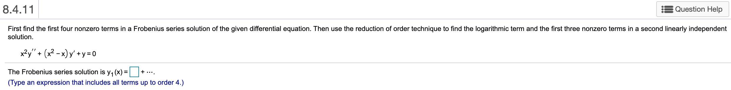 Solved 8.4.9 Question Help First find the first four nonzero | Chegg.com
