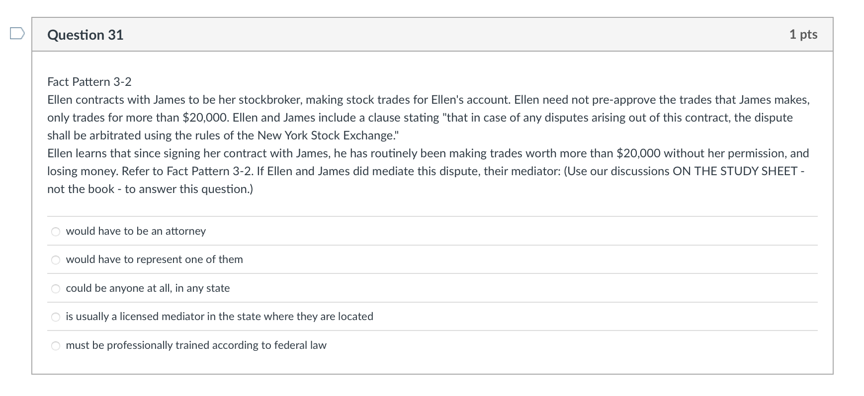 Solved Question 26 1 pts Fact Pattern 3-2 Ellen contracts | Chegg.com