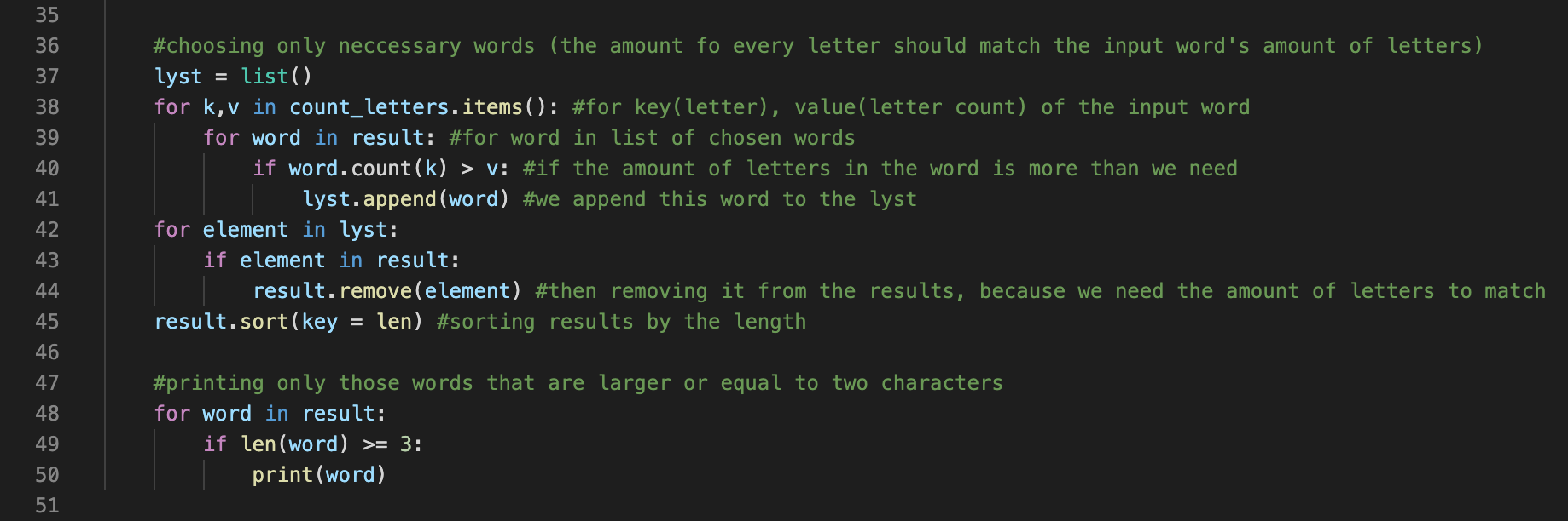 Solved 1 2 3 #!!!ALL THE WORDS SHOULD BE IN THE WORDS.TXT | Chegg.com