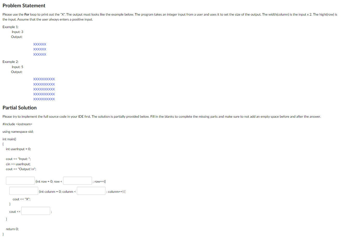 Solved Problem Statement Please use the For loop to print | Chegg.com