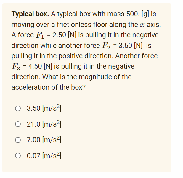 Solved Typical box. A typical box with mass 500. [g] | Chegg.com
