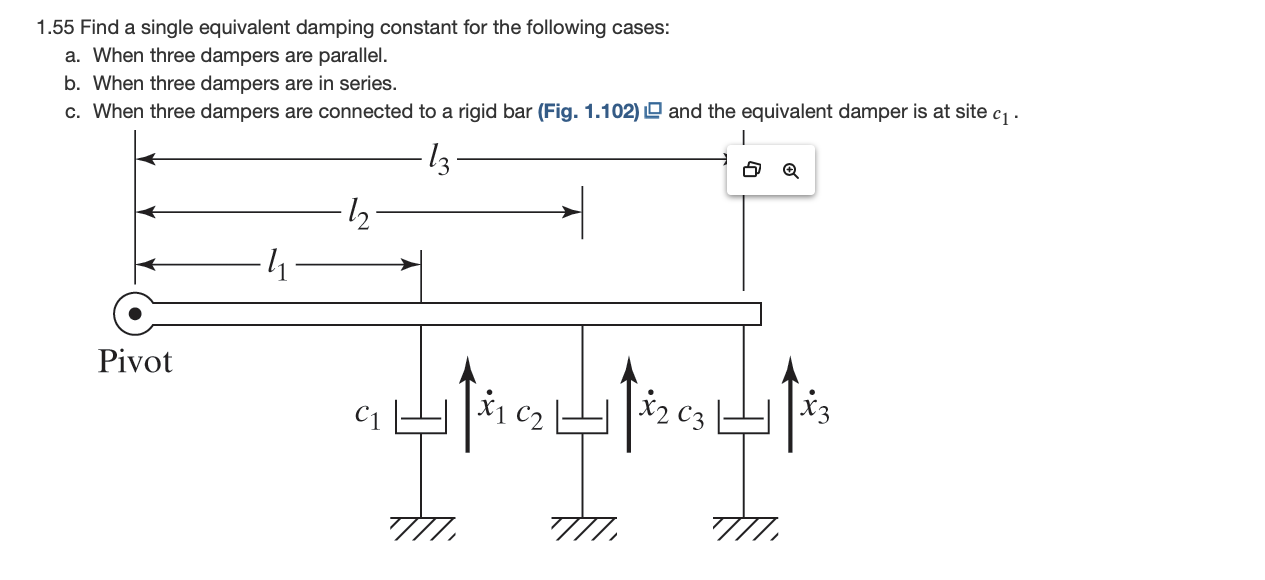 Solved 1.55 Find a single equivalent damping constant for | Chegg.com