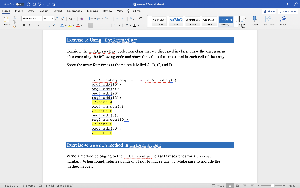 Solved Exercise 2: Arrays of Objects Consider the Point and | Chegg.com