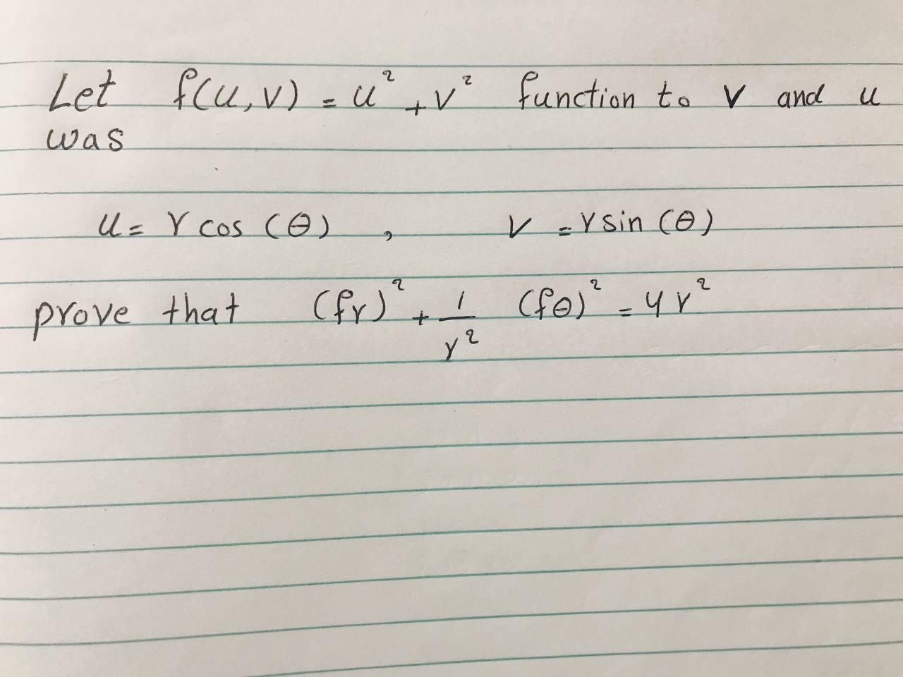 Solved Let fcu, v) - U² v² function to v and u и was U= Y | Chegg.com
