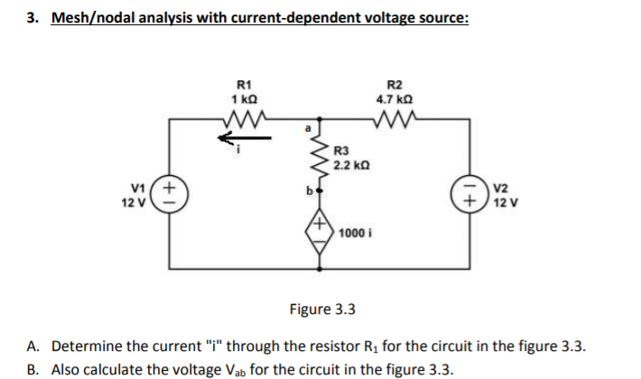 Solved 3. Mesh/nodal analysis with current-dependent voltage | Chegg.com
