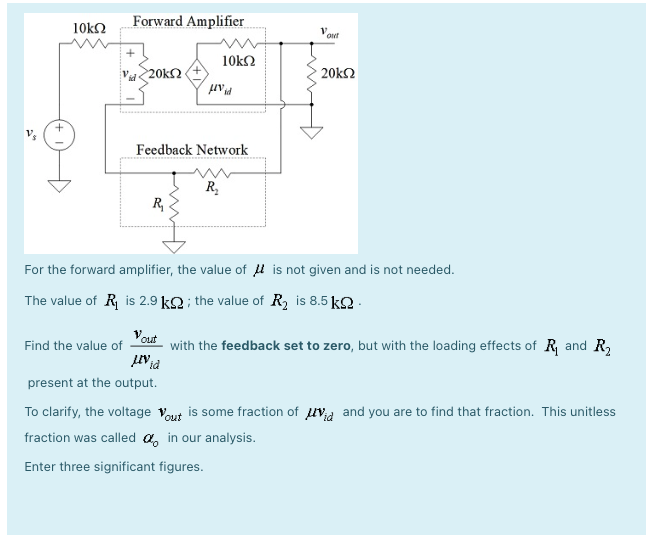 Solved 10kΩ 2 Forward Amplifier 1 Out 10k 2 20kΩ 20kΩ + | Chegg.com