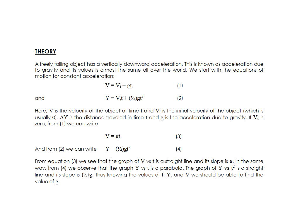 THEORY A freely falling object has a vertically | Chegg.com