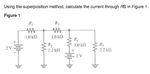 Solved Using the superposition method, calculate the current | Chegg.com