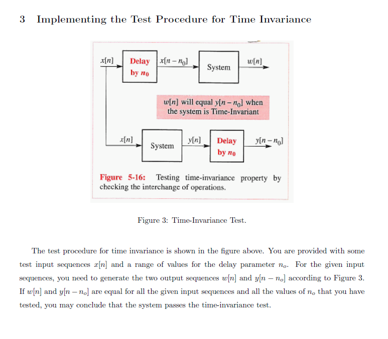 Solved 3 Implementing the Test Procedure for Time Invariance | Chegg.com