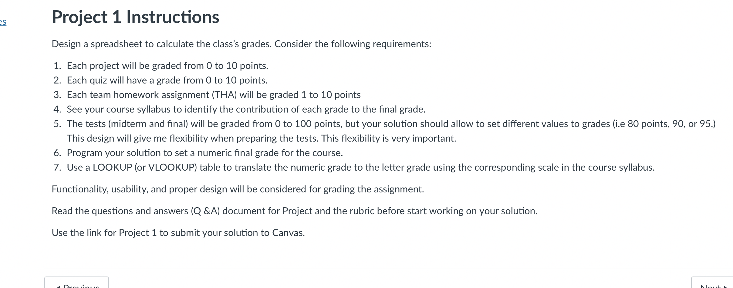 Solved Project 1 Instructions Design a spreadsheet to | Chegg.com