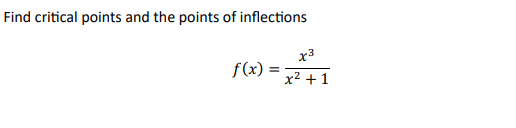 Solved Find critical points and the points of inflections | Chegg.com