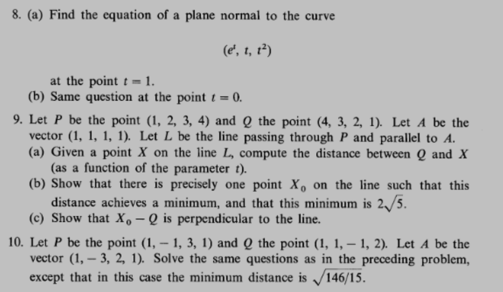 Solved 8. (a) Find the equation of a plane normal to the | Chegg.com