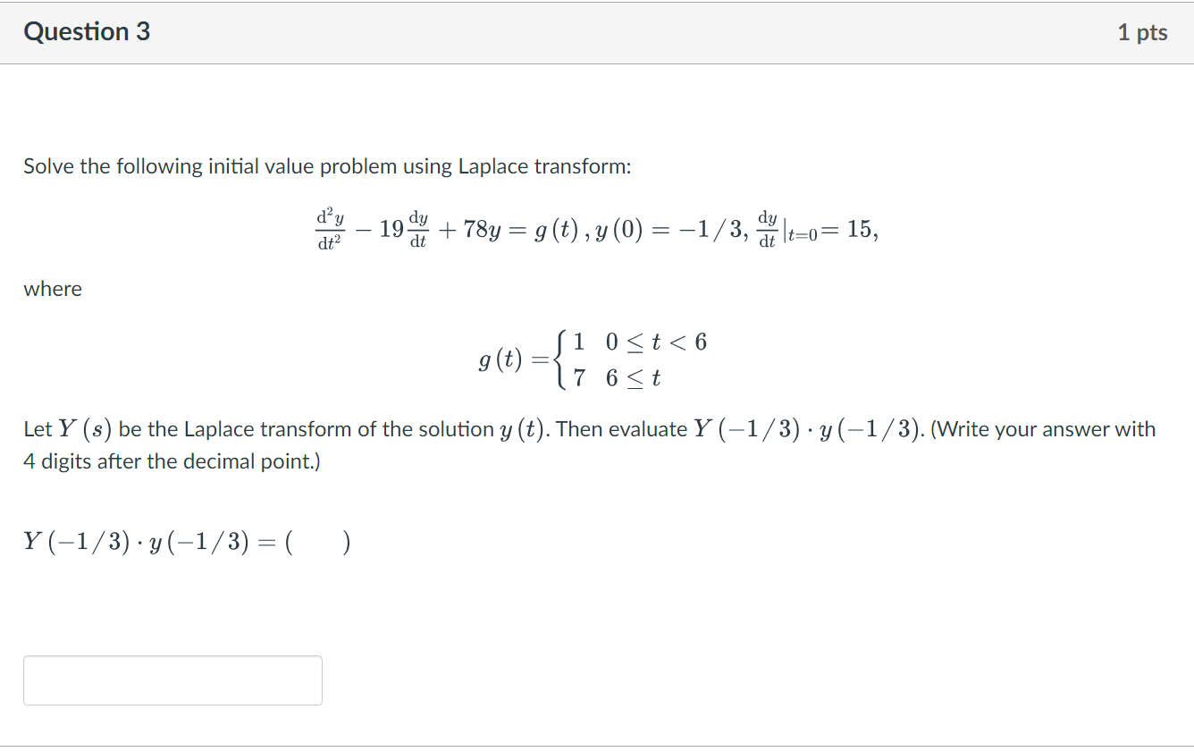 Solved Solve the following initial value problem using | Chegg.com