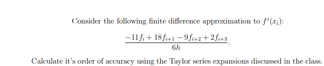 Solved Consider the following finite difference | Chegg.com
