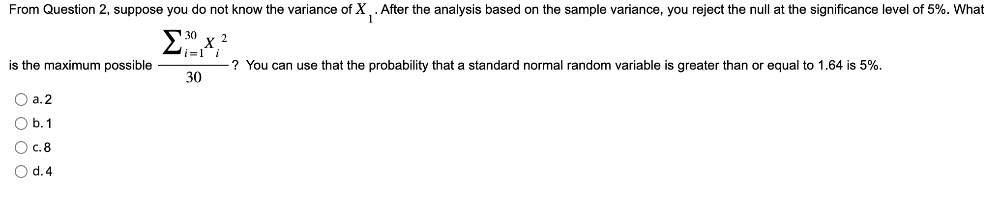 Let X1,X2,…,X30 be a collection of 30 i.i.d. random | Chegg.com