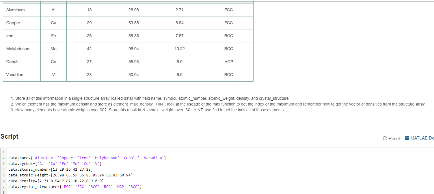 Solved MATLAB. How do you add multiple values into a field | Chegg.com