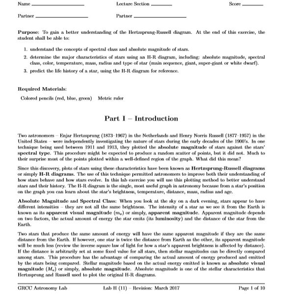 Name Lecture Section Score Partner Partner Purpose: | Chegg.com