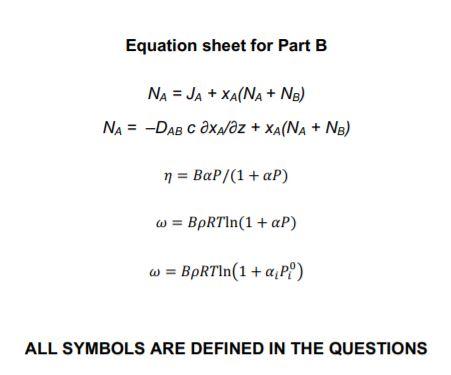Solved Equation sheet for Part B NA = JA + XA(NA + NB) NA = | Chegg.com