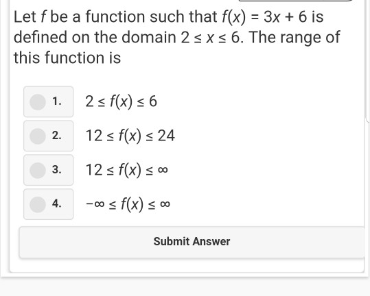 Solved Let f be a function such that f(x) 3x 6 is defined on | Chegg.com