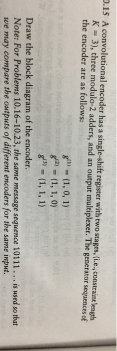 Solved 0.15 A convolutional encoder has a single-shift | Chegg.com