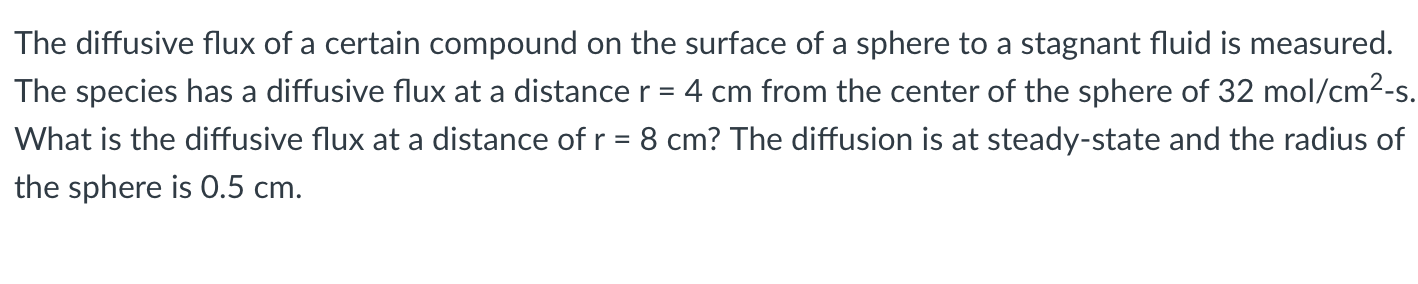 Solved The diffusive flux of a certain compound on the | Chegg.com
