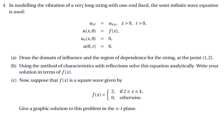 Solved 4. In modelling the vibration of a very long string | Chegg.com