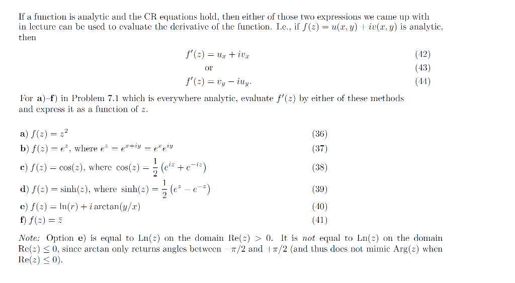 Solved If a function is analytic and the CR equations hold, | Chegg.com