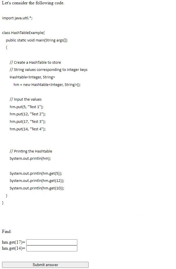 Solved Let's consider the following code. import | Chegg.com