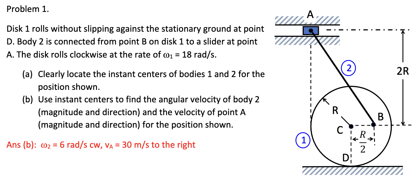 Solved Problem 1. А. Disk 1 rolls without slipping against | Chegg.com