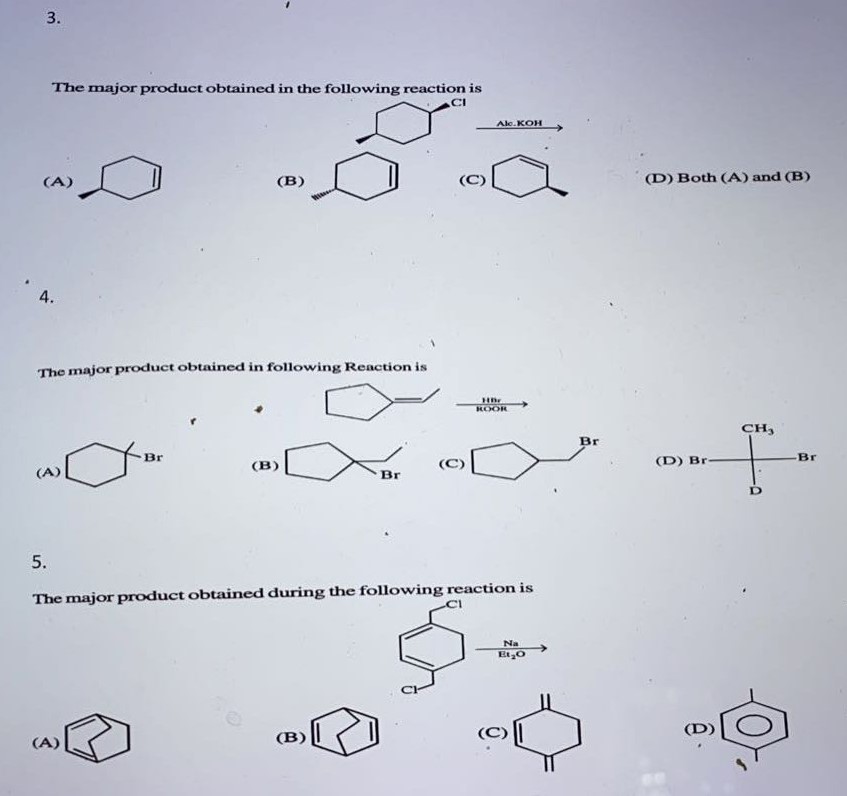 Solved The major product obtained in the following reaction | Chegg.com