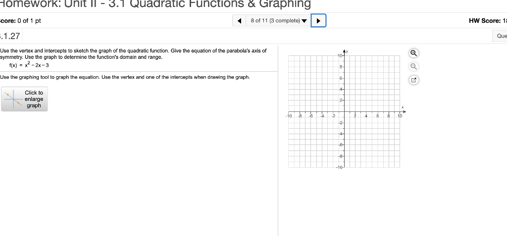 Solved Homework: Unit II - 3.1 Quadratic Functions & | Chegg.com