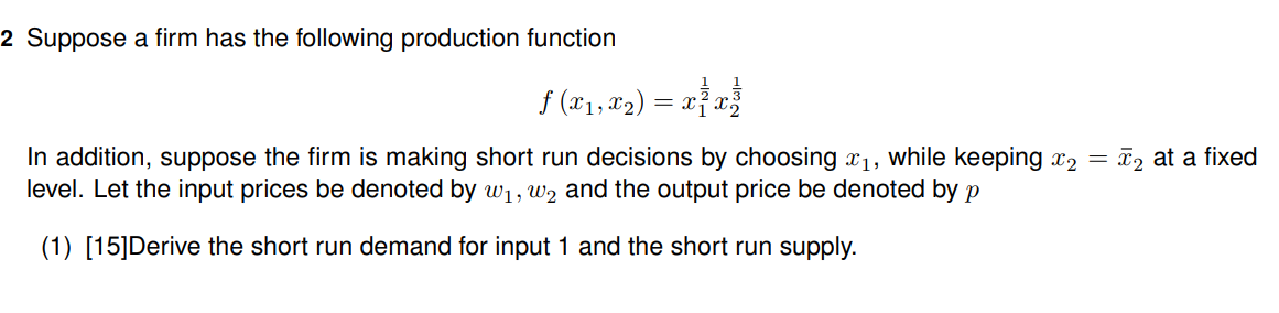 Solved 2 Suppose a firm has the following production | Chegg.com