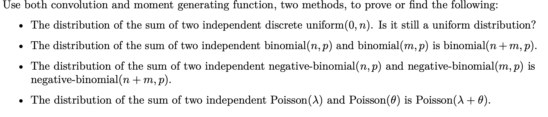 Solved Use both convolution and moment generating function, | Chegg.com