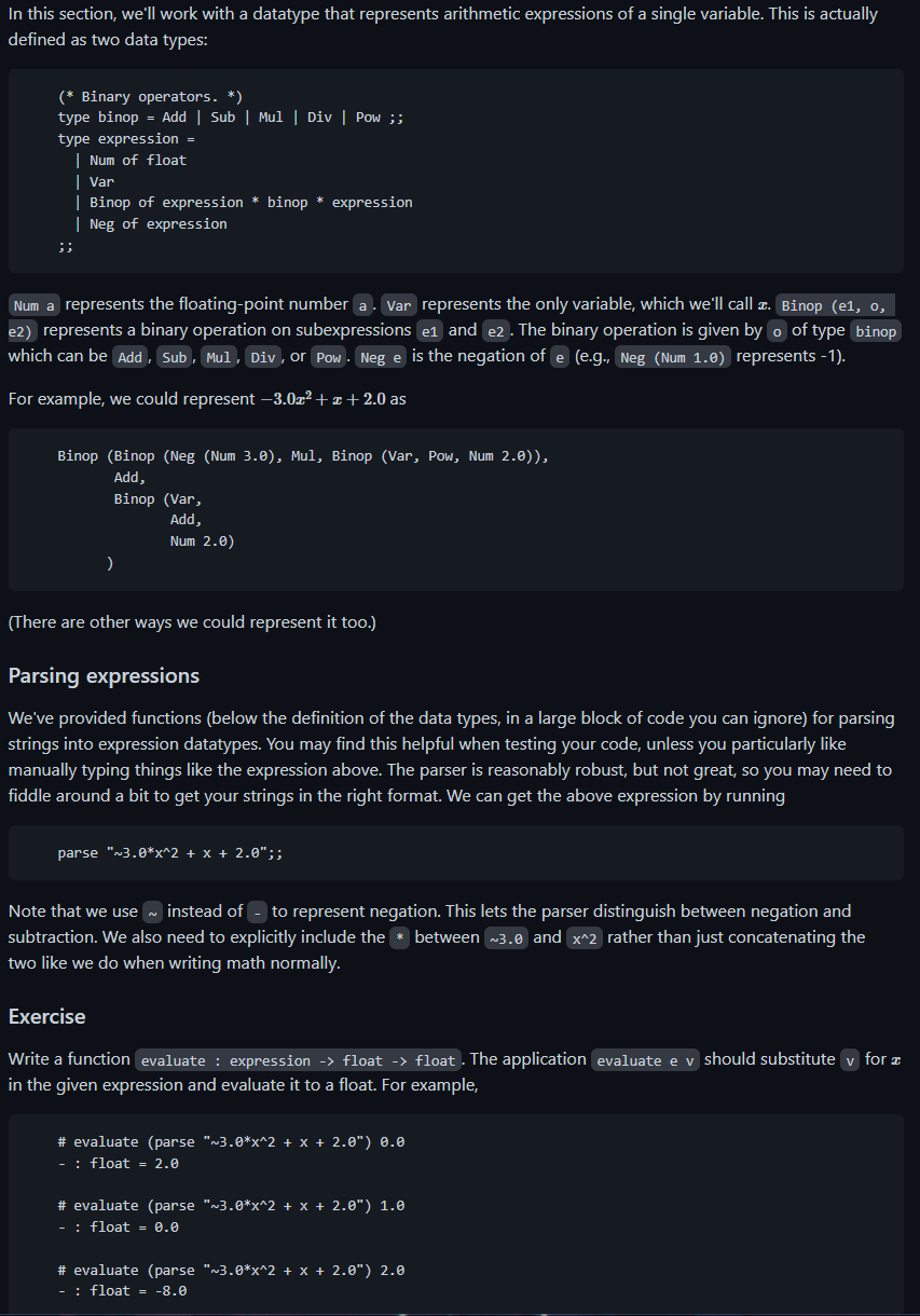 Solved In this section, we'll work with a datatype that | Chegg.com