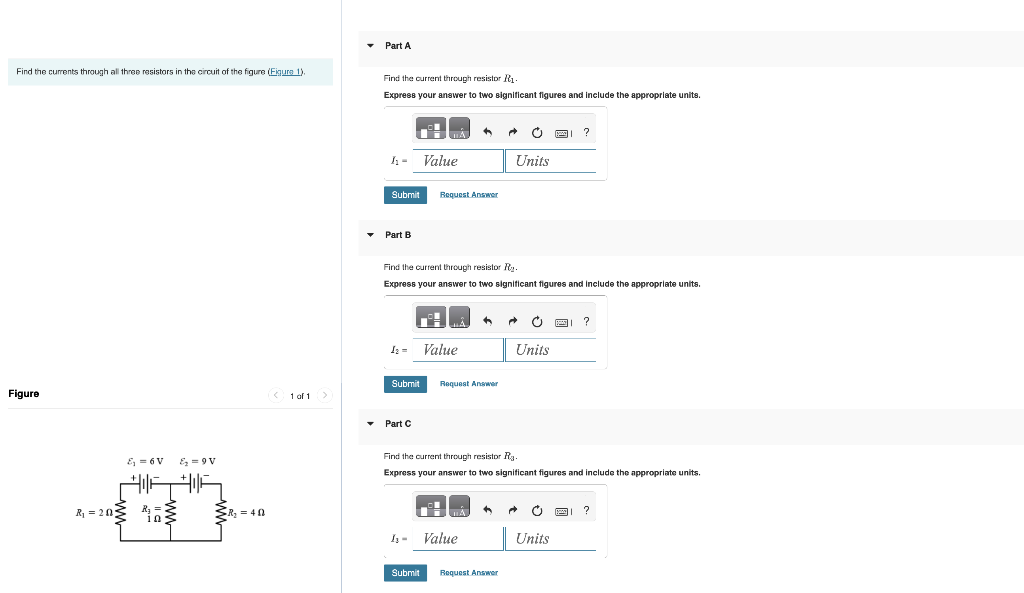 Solved Find the currents through all three resistors in the | Chegg.com
