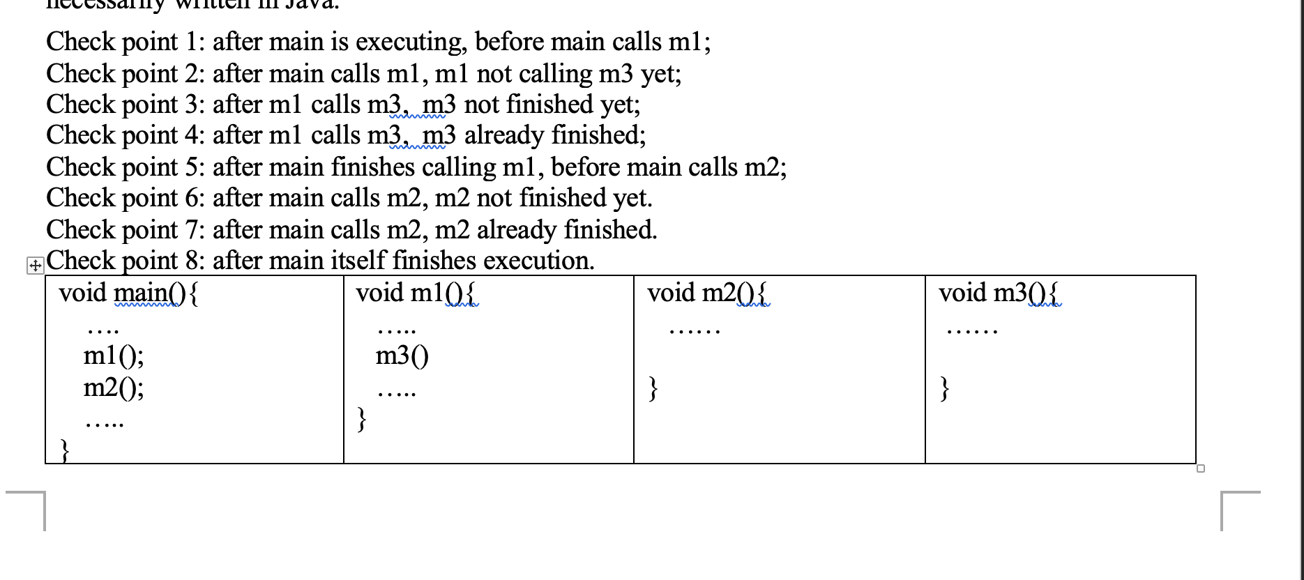 Solved Check point 1: after main is executing, before main | Chegg.com