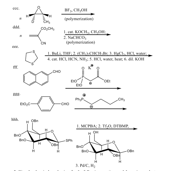 Solved ccc. H BF3, CH,OH (polymerization) n ddd. CH3 CO CHE | Chegg.com