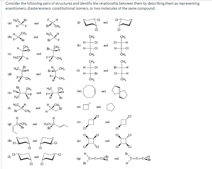 Solved Consider the following pairs of structures and | Chegg.com