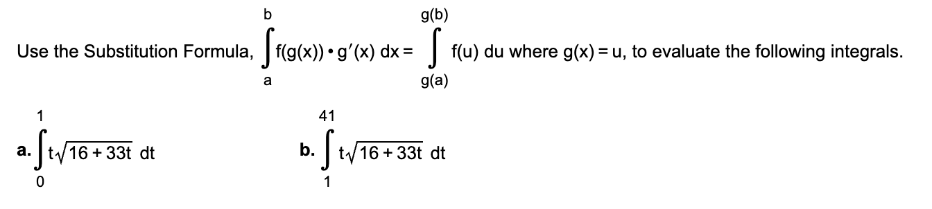 Solved Use the Substitution Formula, | Chegg.com