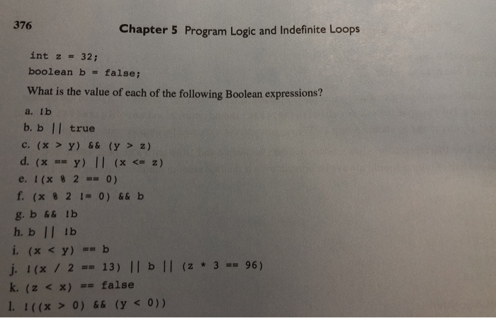 Solved Section 5.3: The boolean Type 14. Consider the | Chegg.com